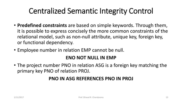 Distributed Dbms Unit 5 Semantic Data Control Pptx Databases Computer Software And