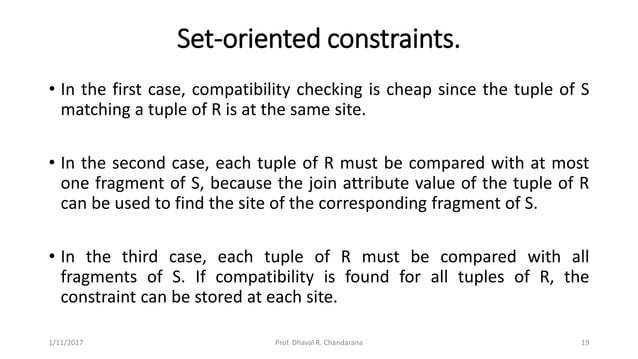 Distributed DBMS - Unit 5 - Semantic Data Control | PPTX | Databases | Computer Software and ...