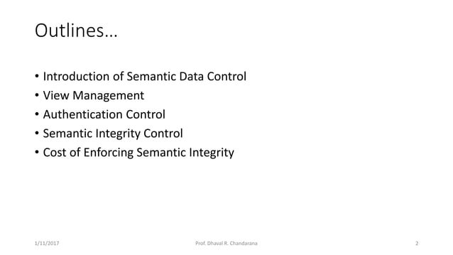 Distributed Dbms Unit 5 Semantic Data Control Pptx Databases Computer Software And
