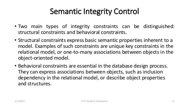 Distributed DBMS - Unit 5 - Semantic Data Control Distributed DBMS - Unit 5 - Semantic Data Control
