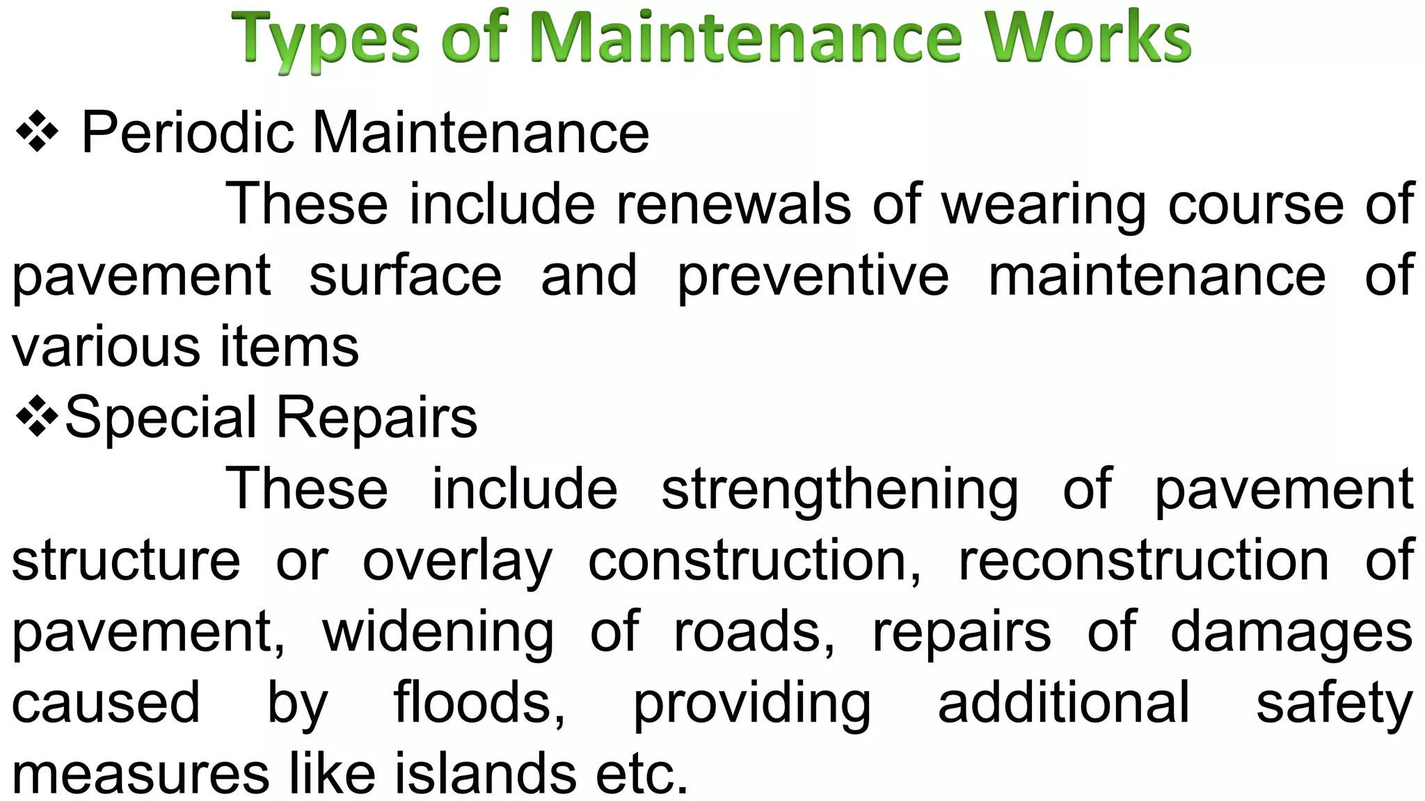 highway maintenance and evaluation | PDF