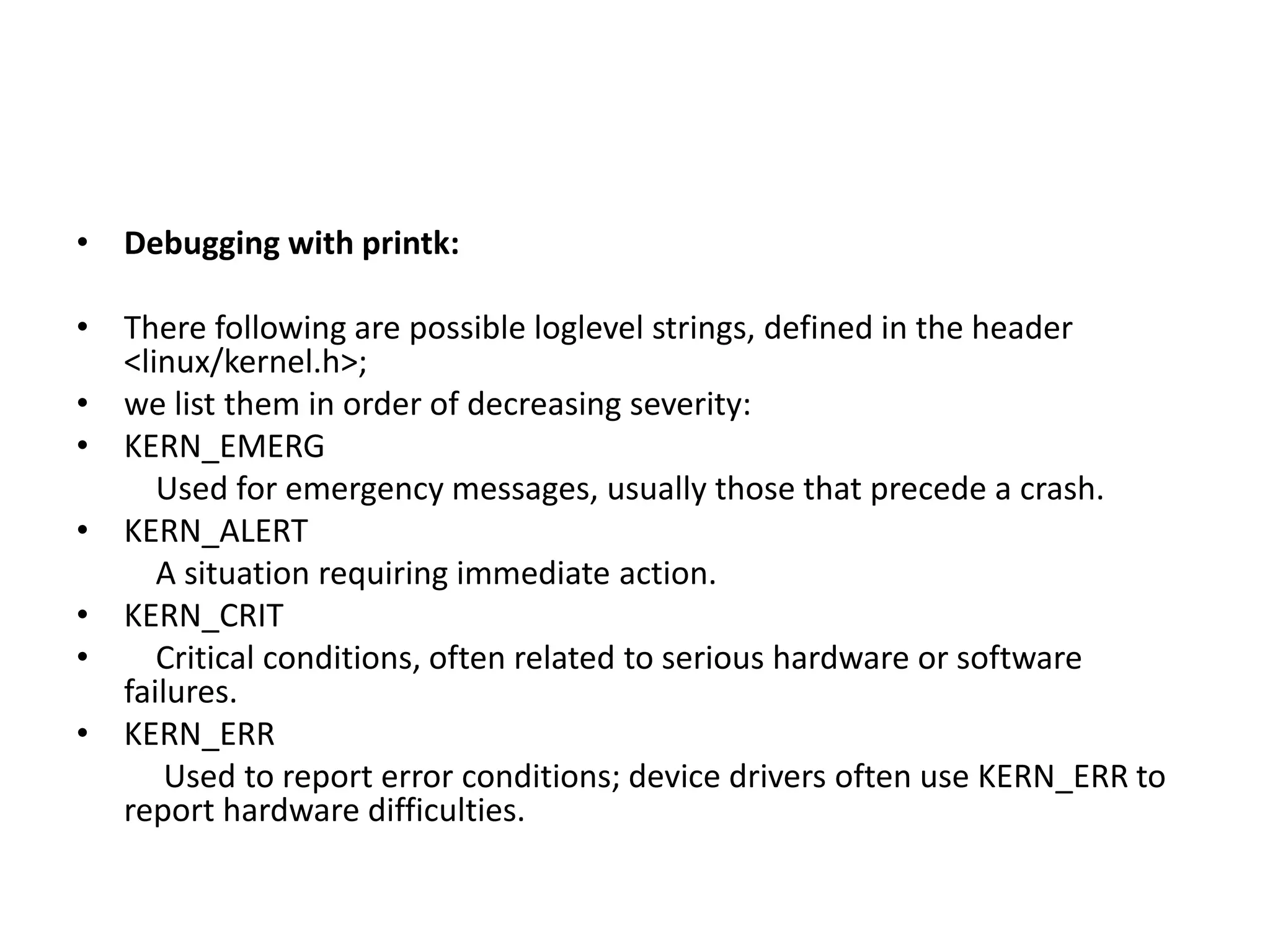 Char Drivers And Debugging Techniques | PPT