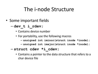 Char Drivers And Debugging Techniques | PPT