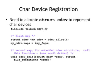 Char Drivers And Debugging Techniques | PPT