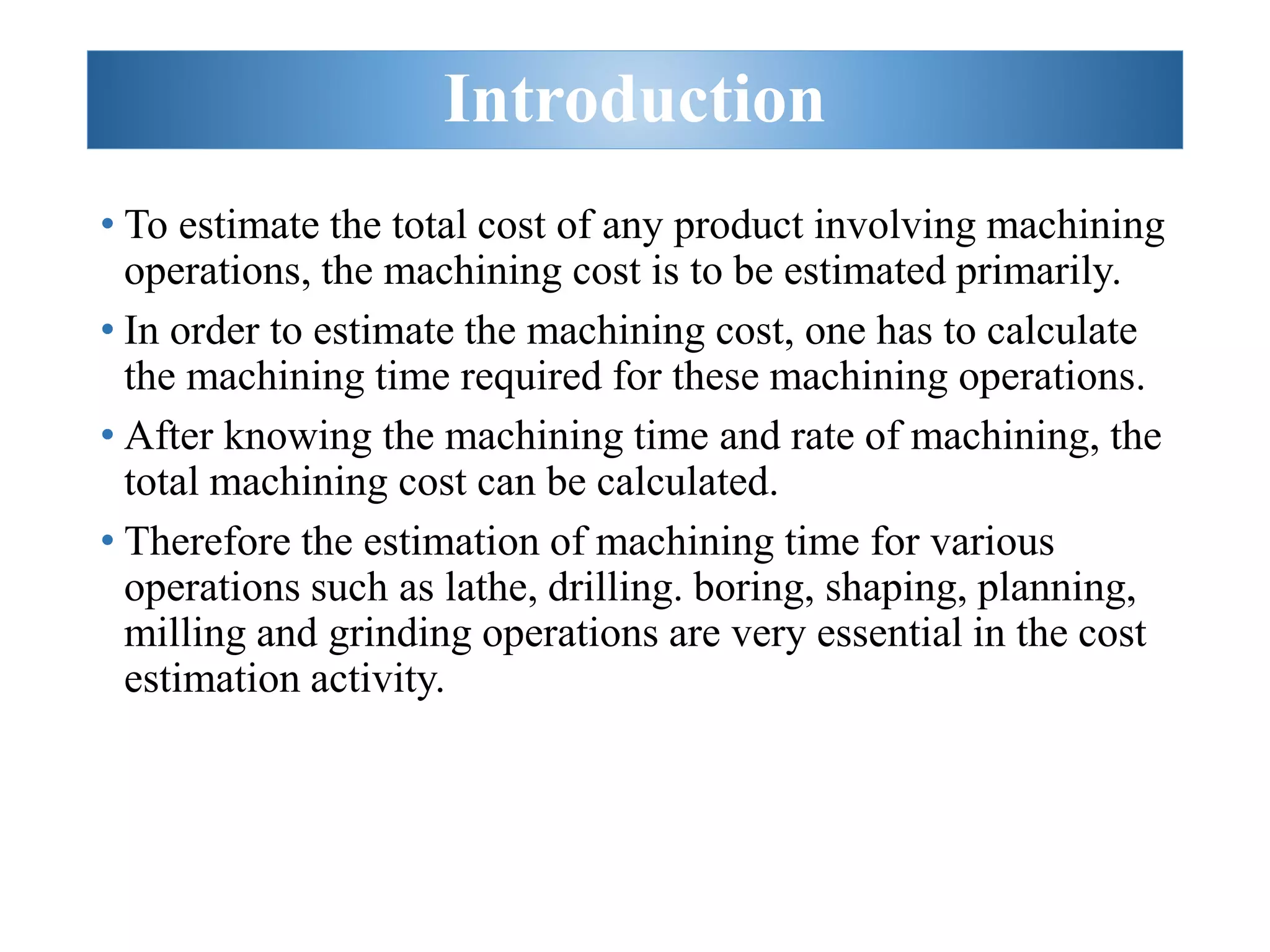MACHINING TIME CALCULATION | PPTX