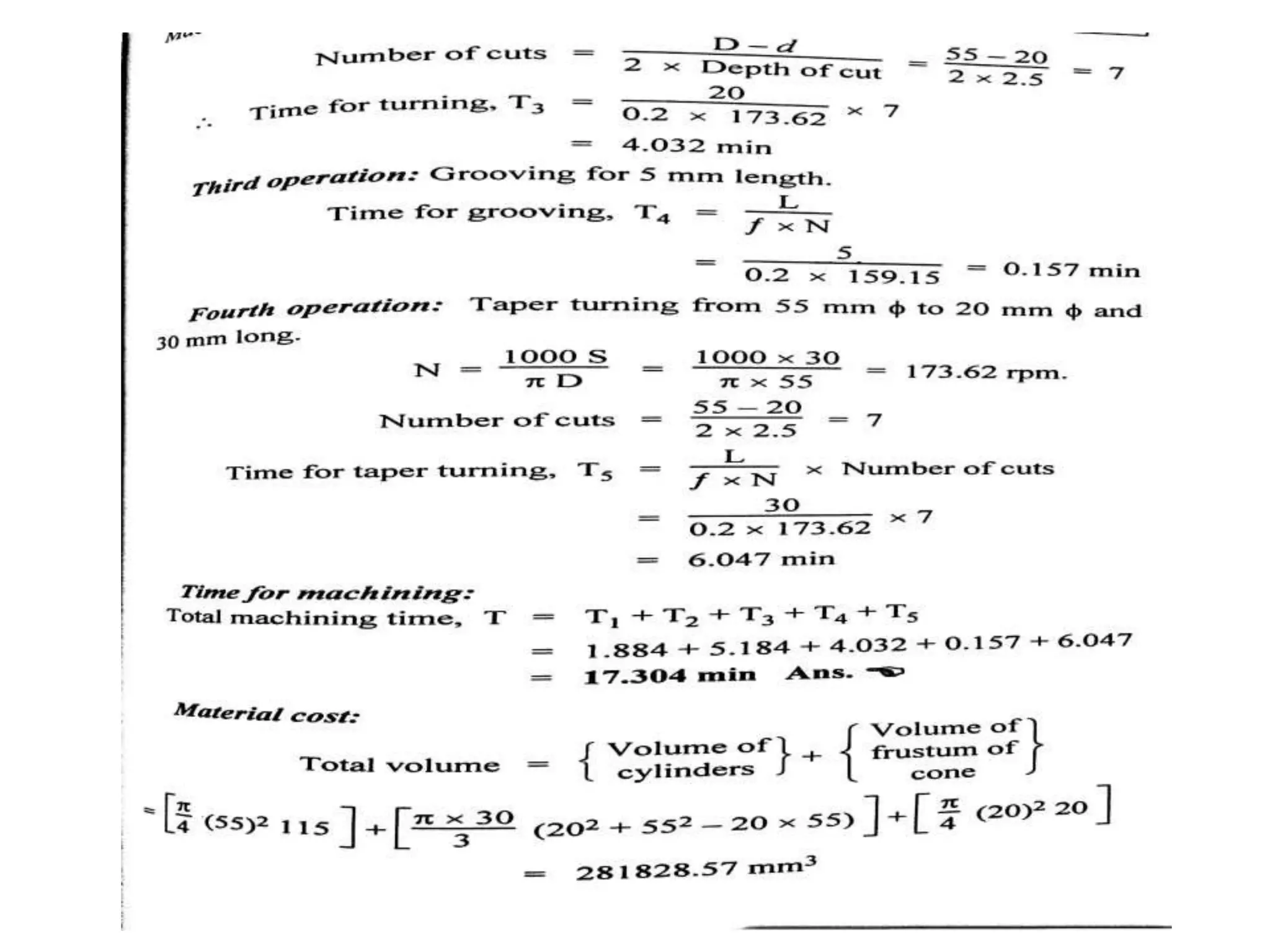 MACHINING TIME CALCULATION | PPTX