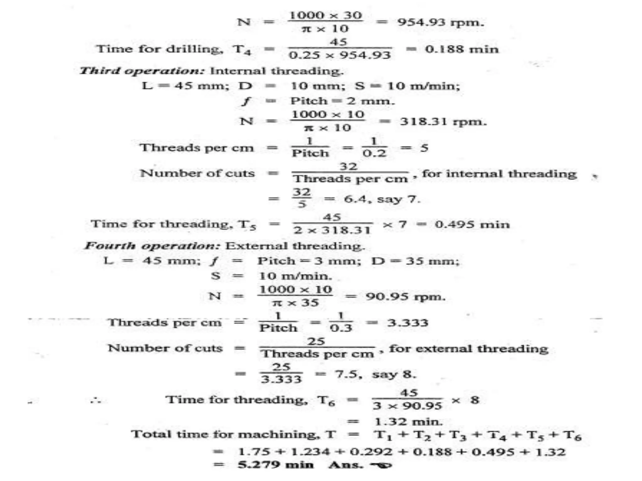 MACHINING TIME CALCULATION | PPTX