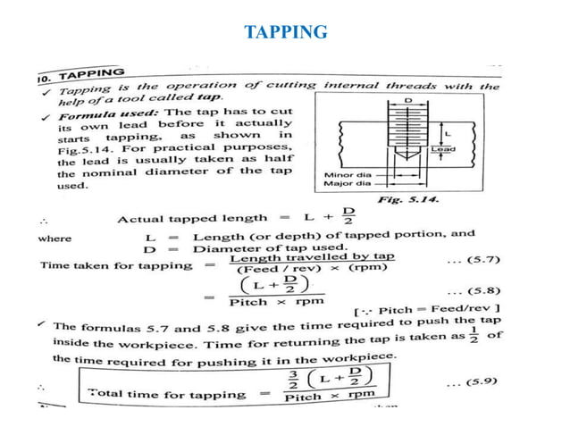 MACHINING TIME CALCULATION | PPTX