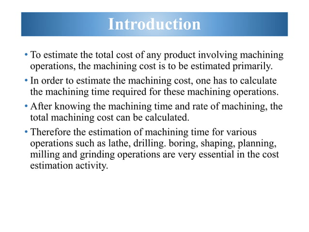 MACHINING TIME CALCULATION | PPTX