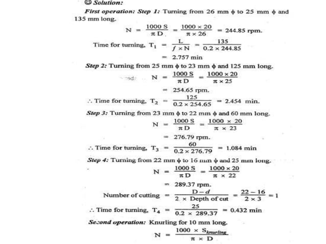 MACHINING TIME CALCULATION | PPTX
