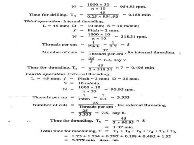 MACHINING TIME CALCULATION | PPTX