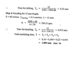 MACHINING TIME CALCULATION | PPTX