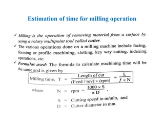 MACHINING TIME CALCULATION | PPTX