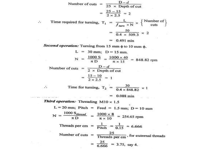 MACHINING TIME CALCULATION | PPT