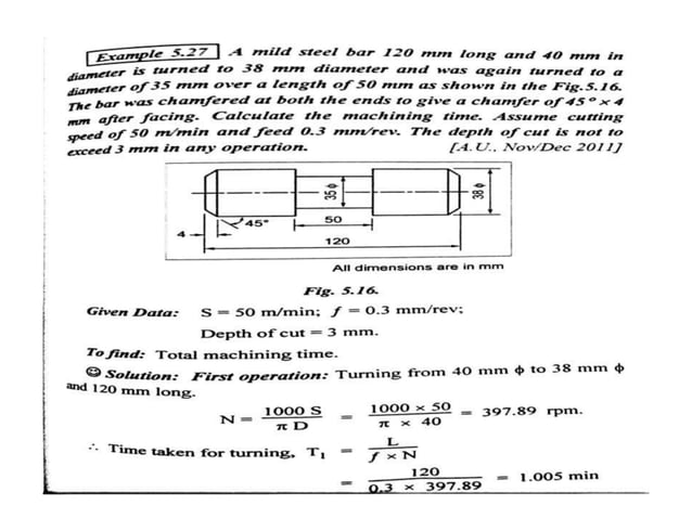MACHINING TIME CALCULATION | PPTX