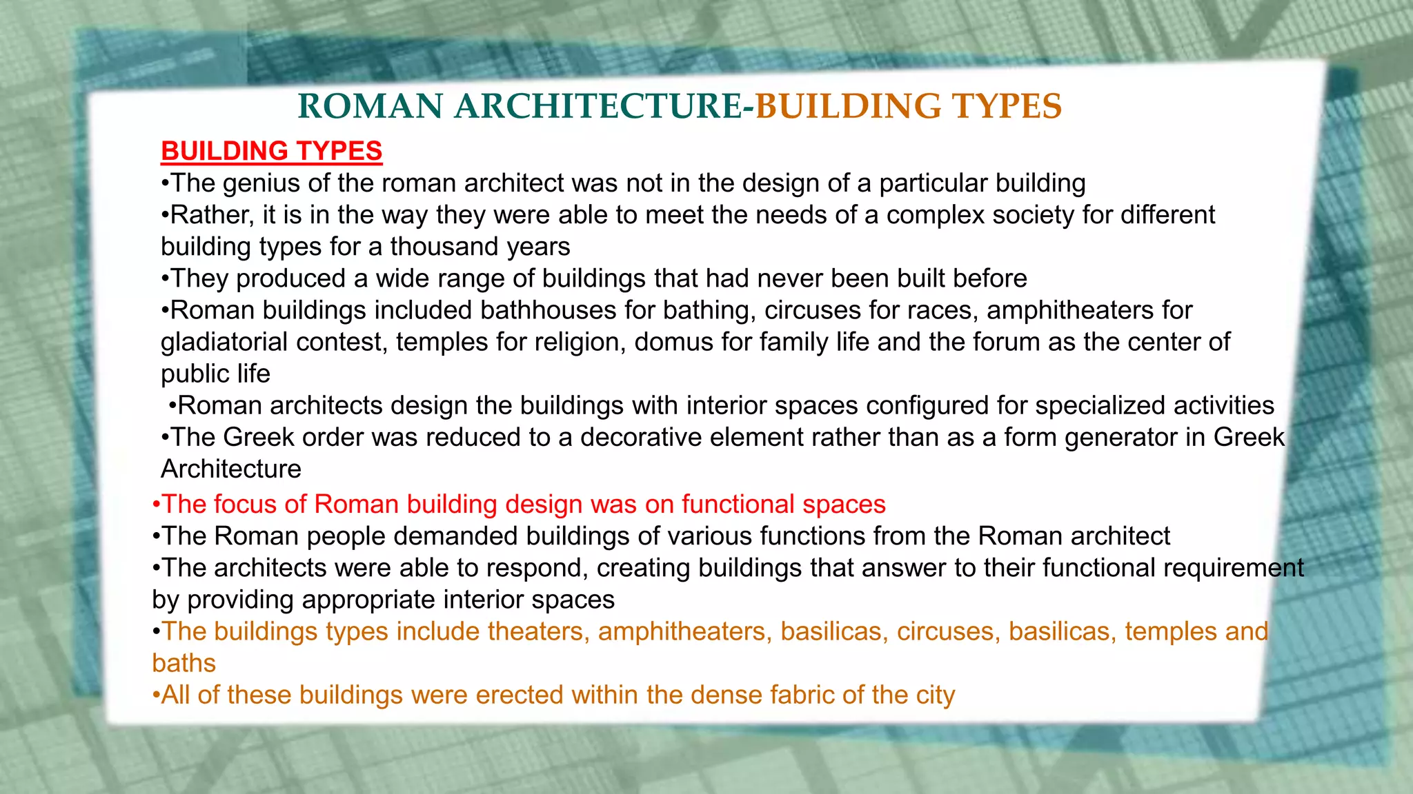 ROMAN ARCHITECTURE | PPT
