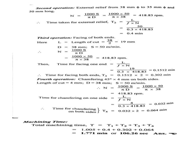 MACHINING TIME CALCULATION | PPTX