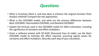 Effort Estimation: Meaning, Problems with Estimation, Basis, Estimation Techniques. Albrecht ...