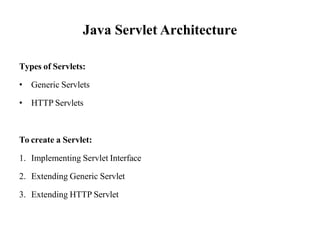 UNIT - 5.pptx Servlets And Database Connectivity | PPTX