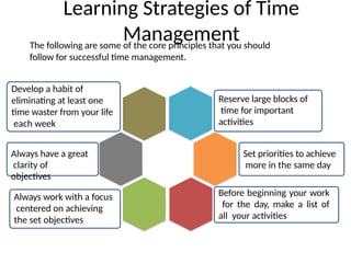 Time management Unit 5 soft skills explanation deep | PPTX