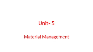 Importance of Material Management and Technique. | PPTX