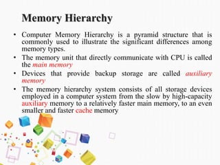 memory hierarchy in computer architecture | PDF