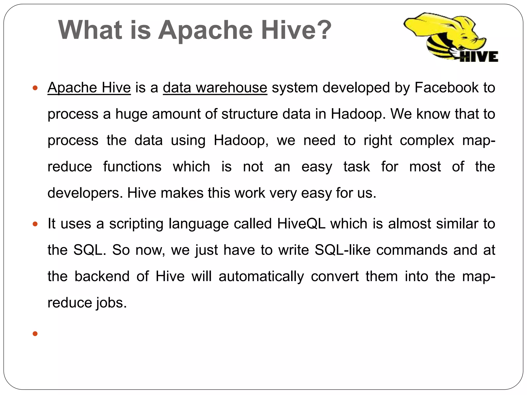 Unit 5-apache hive | PPTX