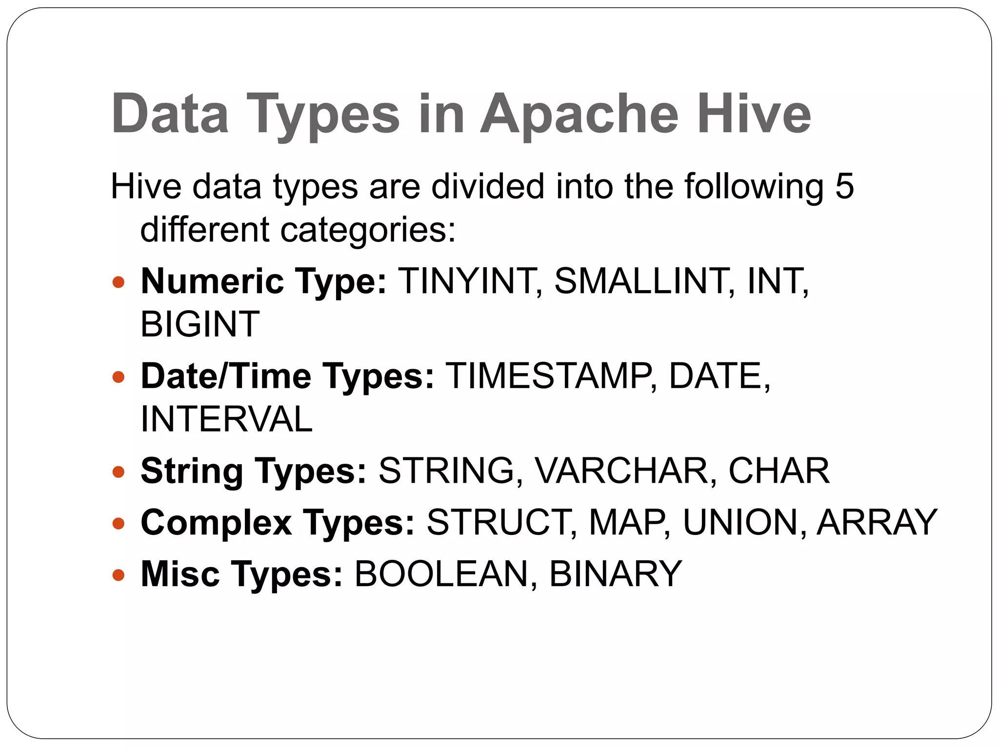 Unit 5-apache hive | PPTX