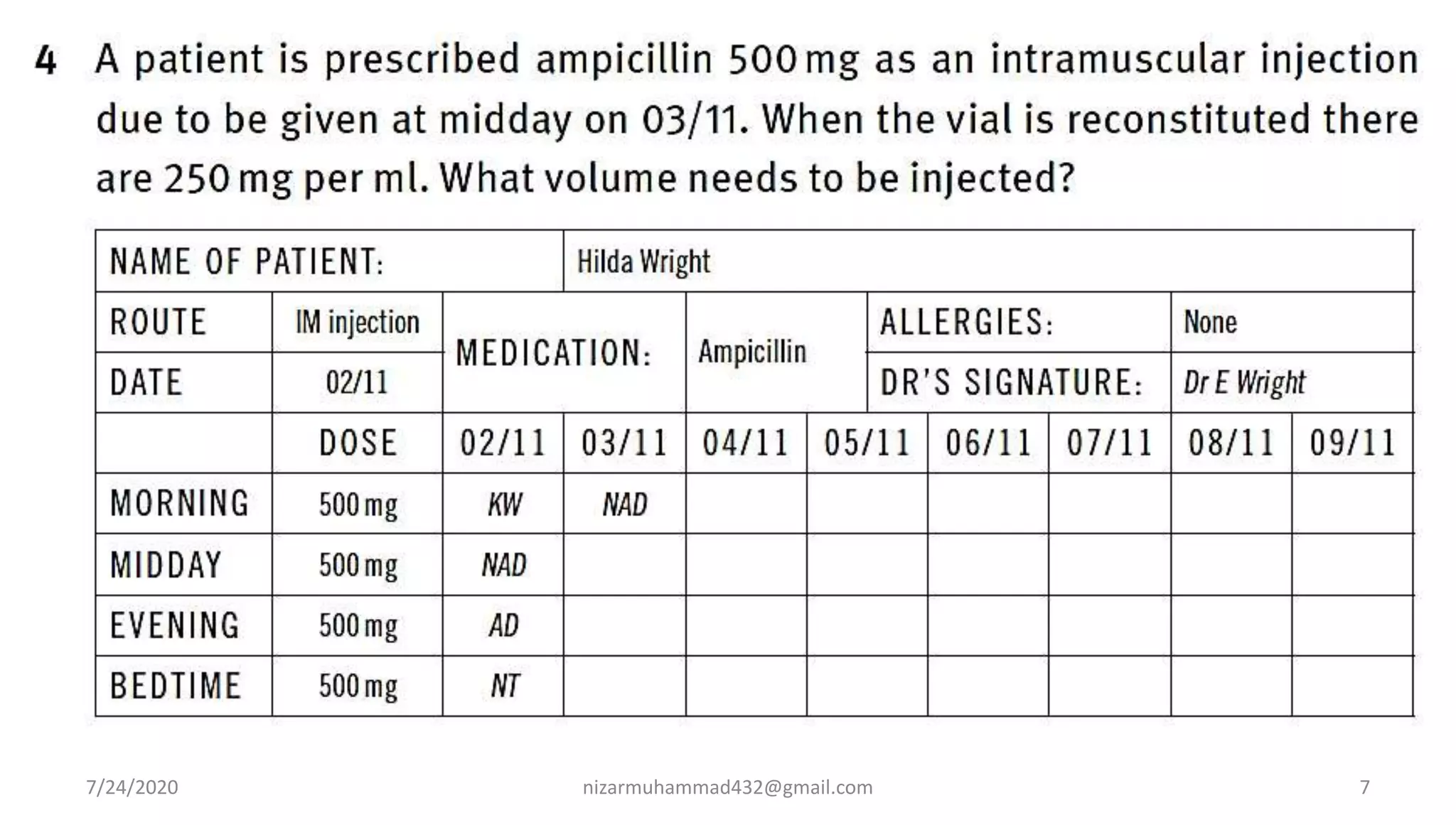 Dose calculations- injections for nurses and pharmacists | PPTX