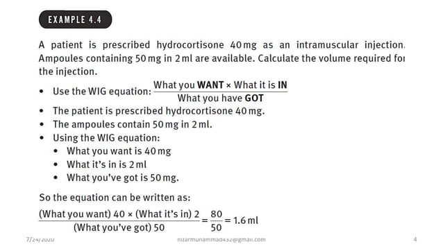 Dose calculations- injections for nurses and pharmacists | PPTX ...