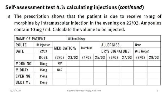 Dose calculations- injections for nurses and pharmacists | PPTX ...