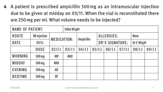 Dose calculations- injections for nurses and pharmacists | PPTX ...
