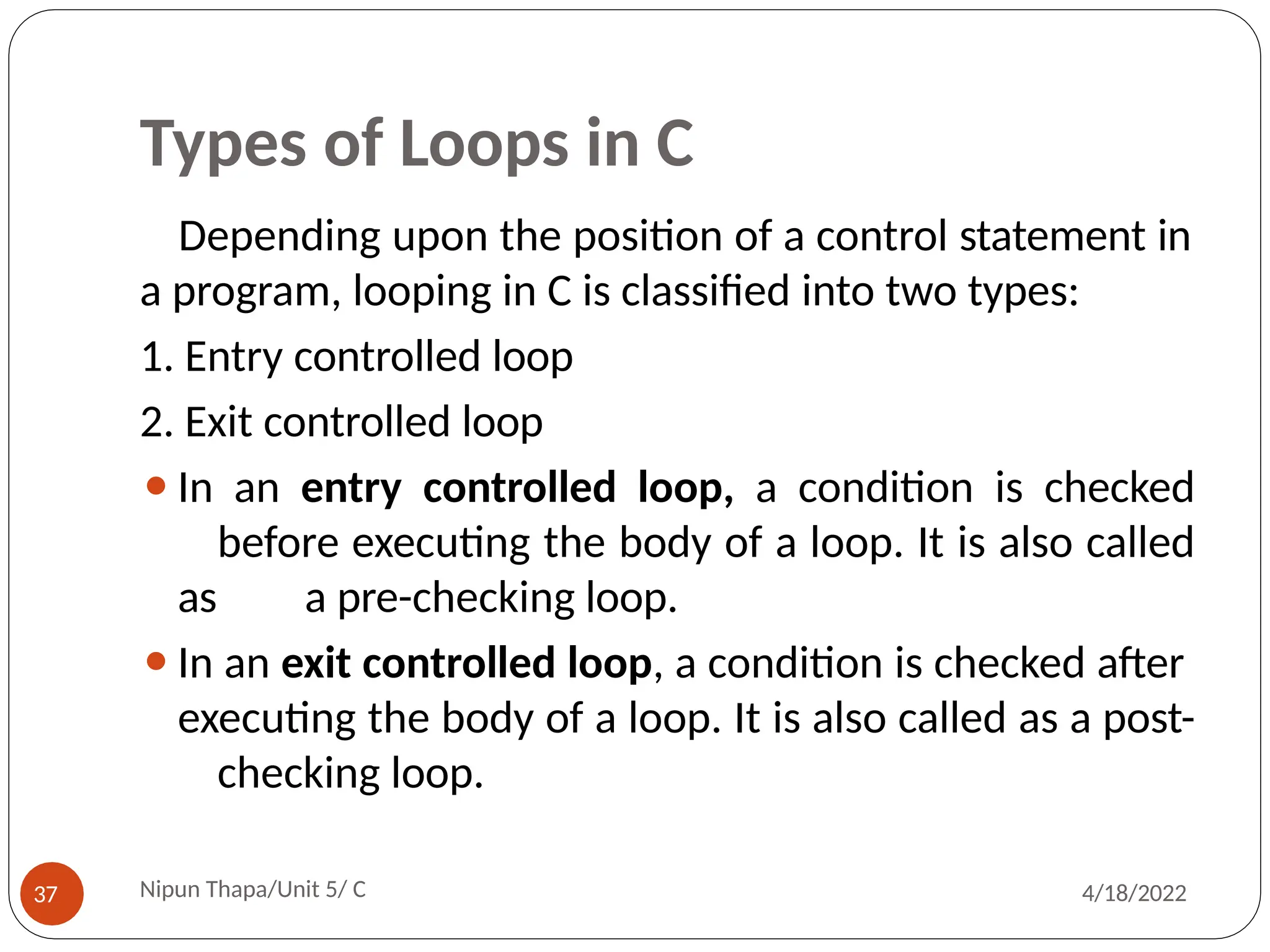 Structured Programming Unit 5 Control Structurepptx