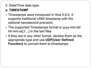 Unit 5-hive data types – primitive and complex data | PPTX