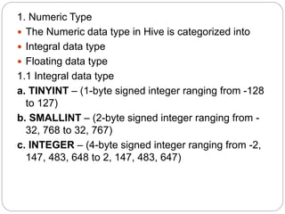 Unit 5-hive data types – primitive and complex data | PPTX