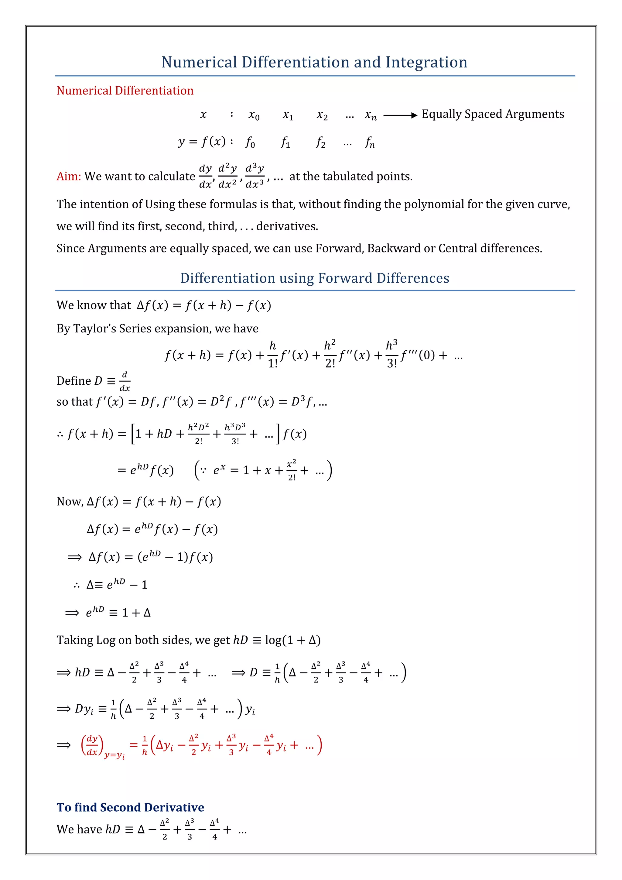 numerical differentiation&integration | PDF