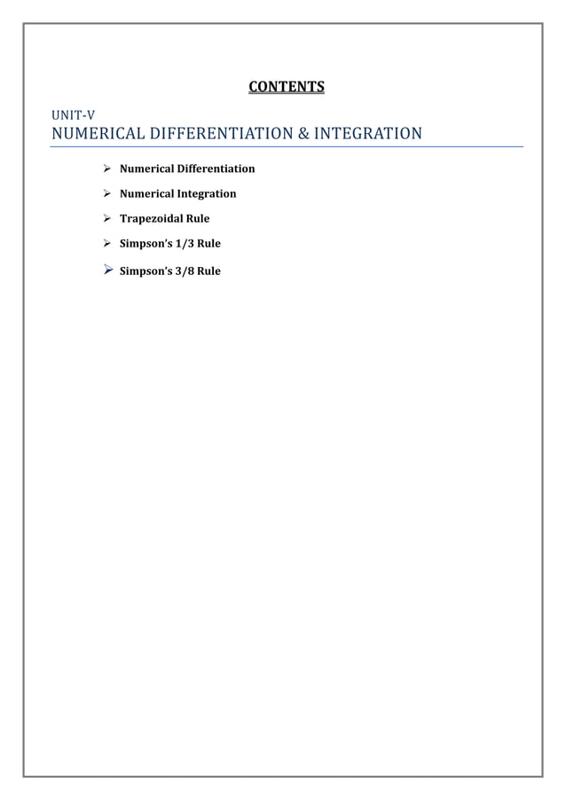 numerical differentiation&integration | PDF
