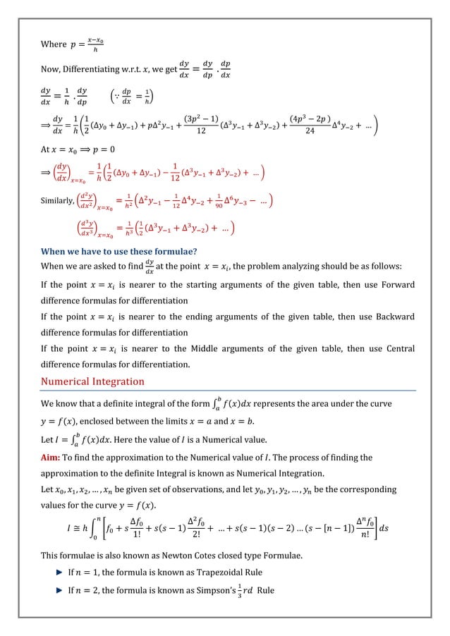 numerical differentiation&integration | PDF