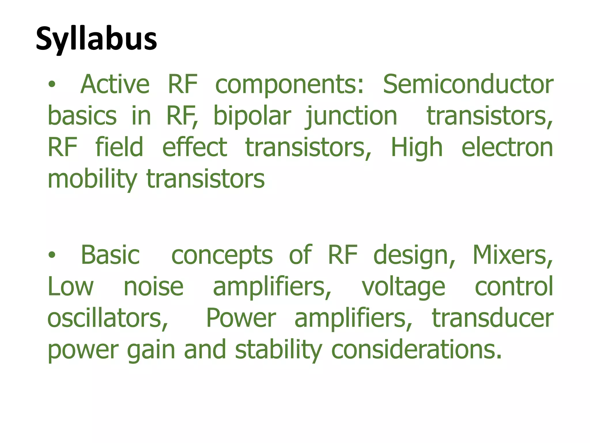 RF System design concepts | PPTX