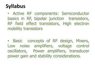 RF System design concepts | PPTX