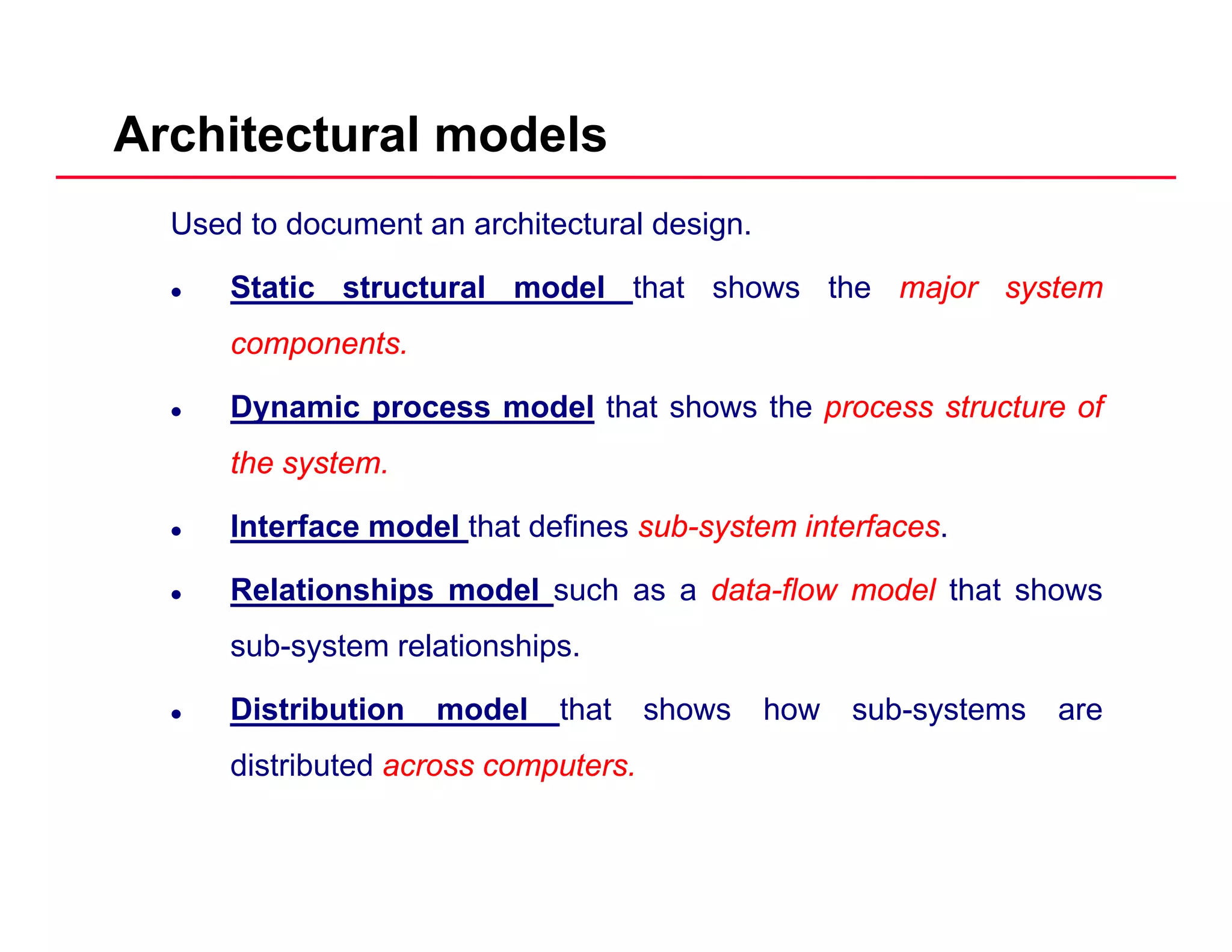 Unit 5- Architectural Design in software engineering | PDF