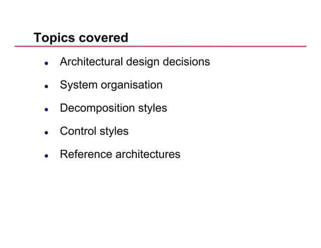 Unit 5- Architectural Design in software engineering | PDF