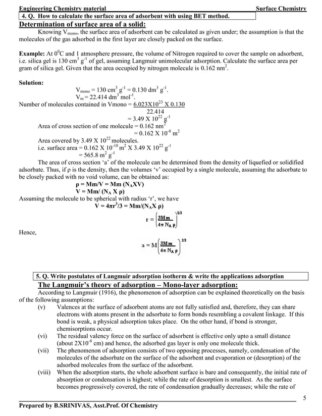 Unit 5-surfacechemistry | PDF