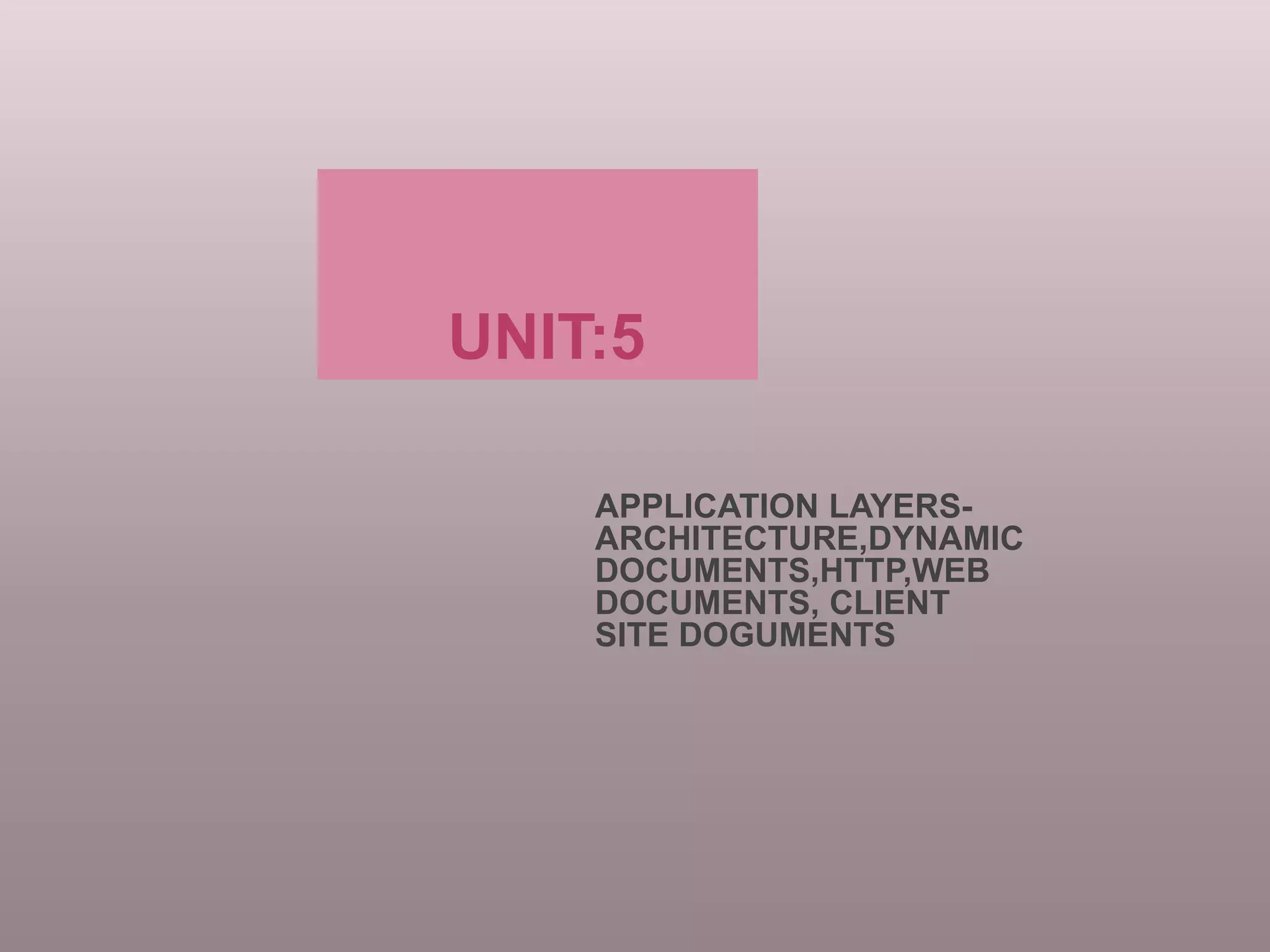Computer Networks Unit 5 Ppt