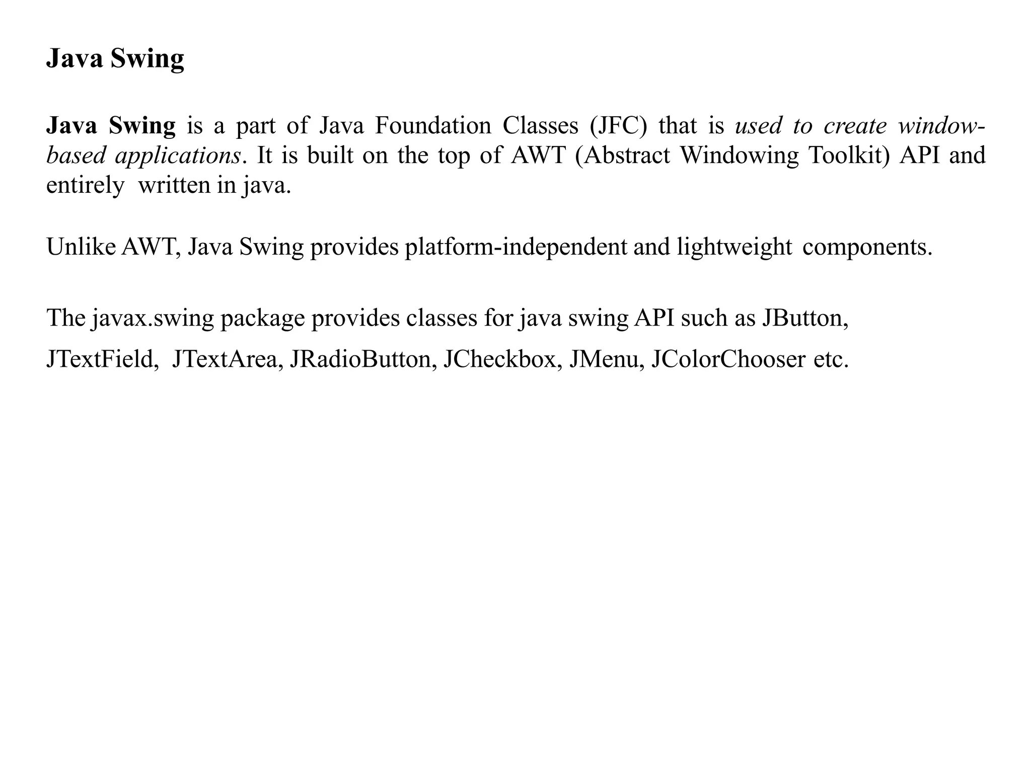 Awt Swing Layout Managers Pptx Programming Languages Computing