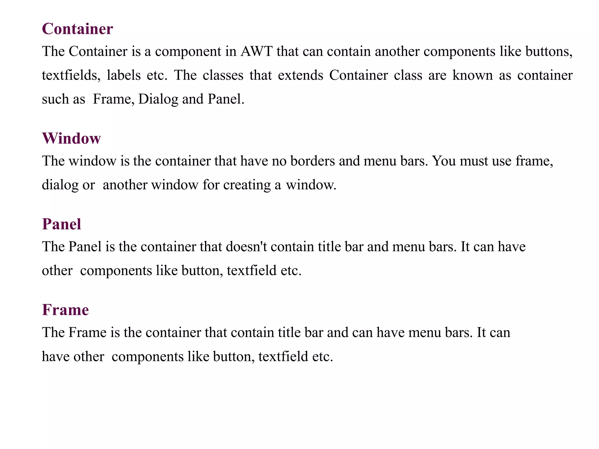 Awt, Swing, Layout managers | PPTX