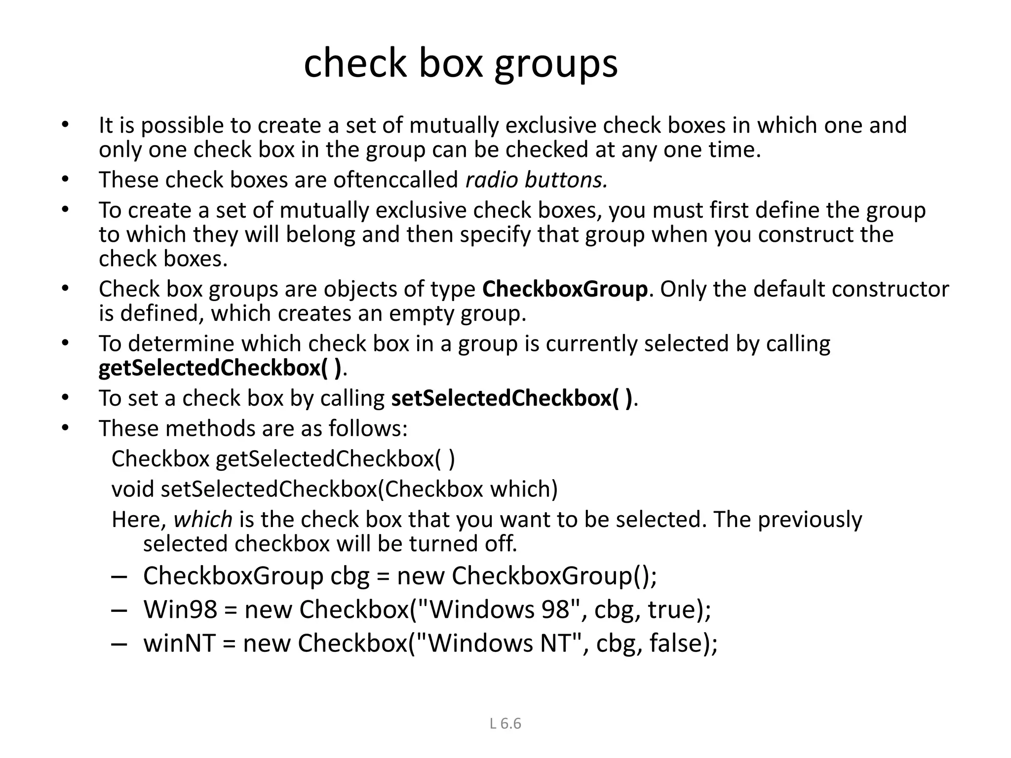 Awt, Swing, Layout managers | PPTX