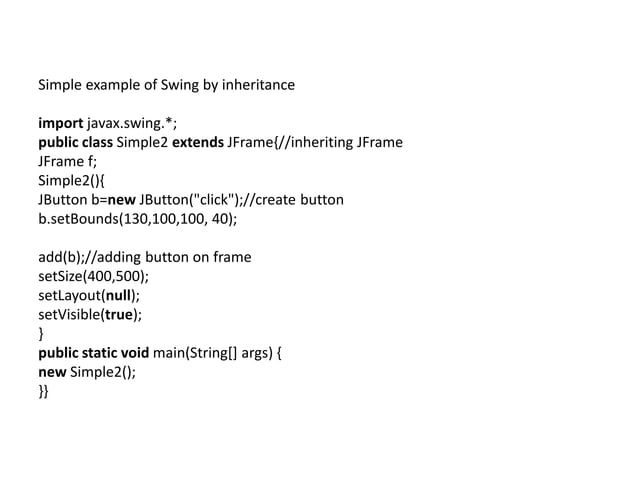 Awt, Swing, Layout managers | PPTX | Programming Languages | Computing