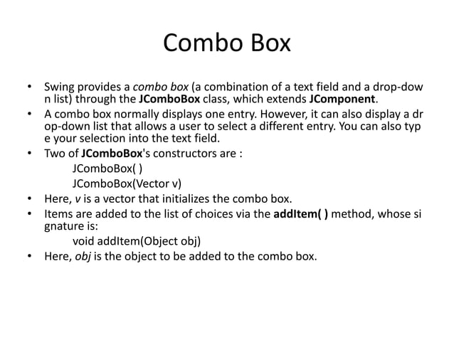 Awt Swing Layout Managers Pptx Programming Languages Computing