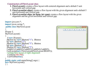 Awt, Swing, Layout managers | PPTX